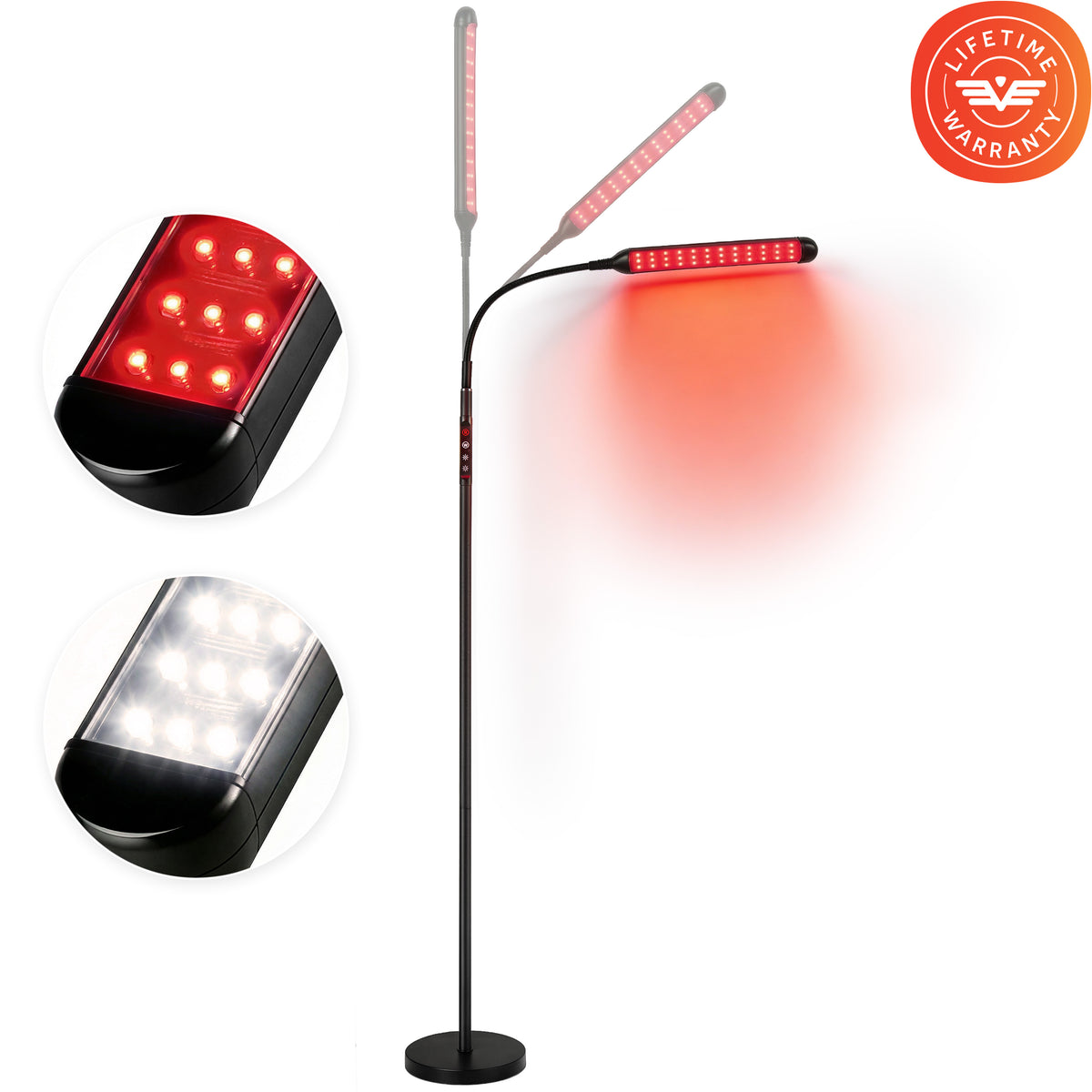 LumaGlow Red Light Therapy Floor Lamp | Skin & Muscle | Lifepro