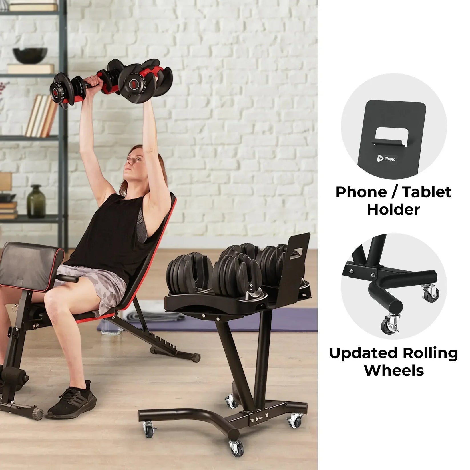 Powerflow Pro Adjustable Dumbbell Stand™ – Lifepro