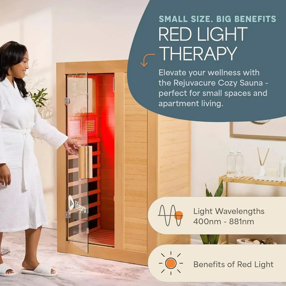 RejuvaCure Cozy Far Infrared Personal Sauna | Lifepro