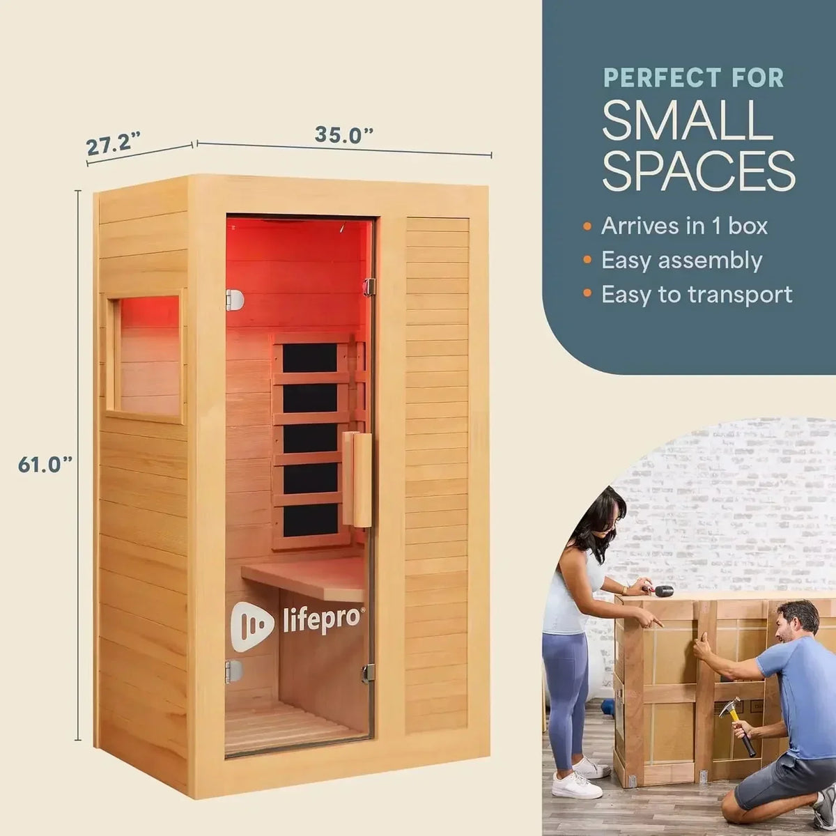 RejuvaCure Cozy Far Infrared Personal Sauna | Lifepro
