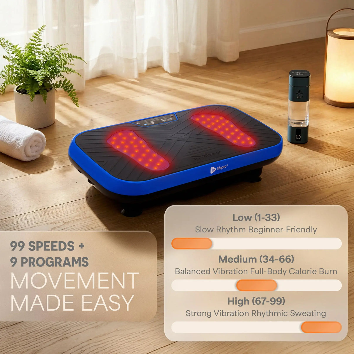 VibraRed Vibration Plate with Red Light Therapy | Lifepro