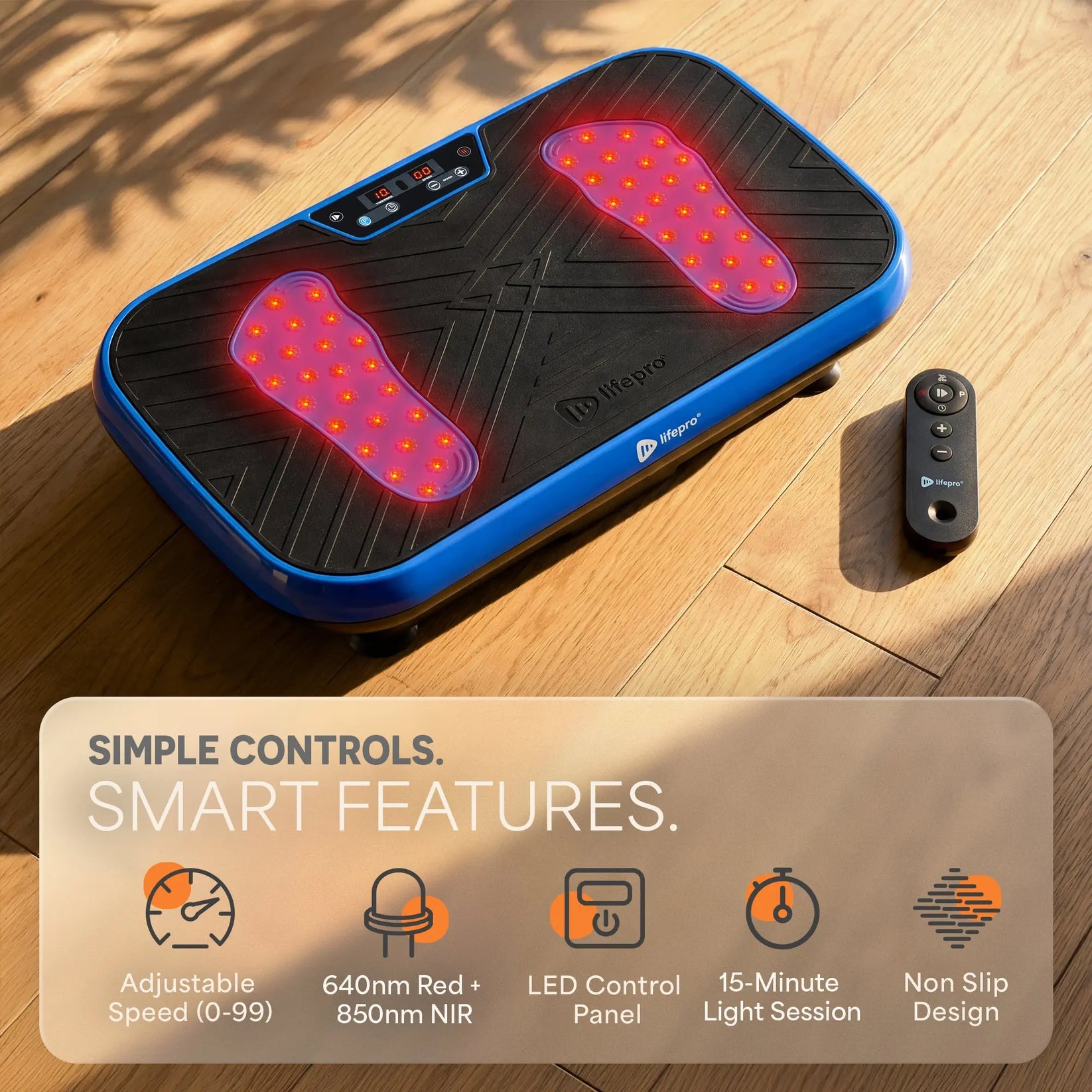 VibraRed Vibration Plate with Red Light Therapy | Lifepro